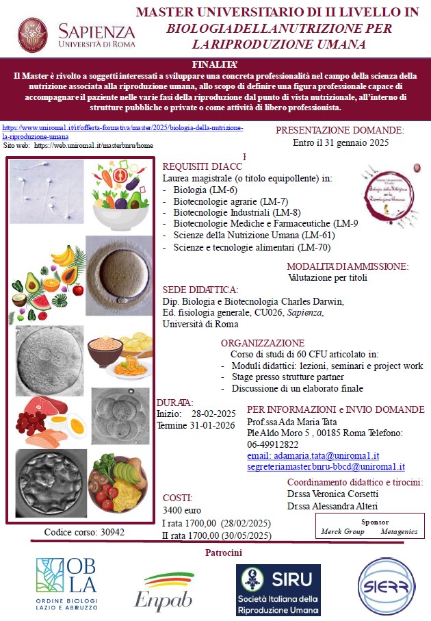 ENPAB - Master in Biologia della nutrizione per la riproduzione umana ... ENPAB - Master in Biologia della nutrizione per la riproduzione umana ...